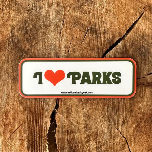 I Heart Parks Retro Sticker (includes US shipping, via USPS only ...